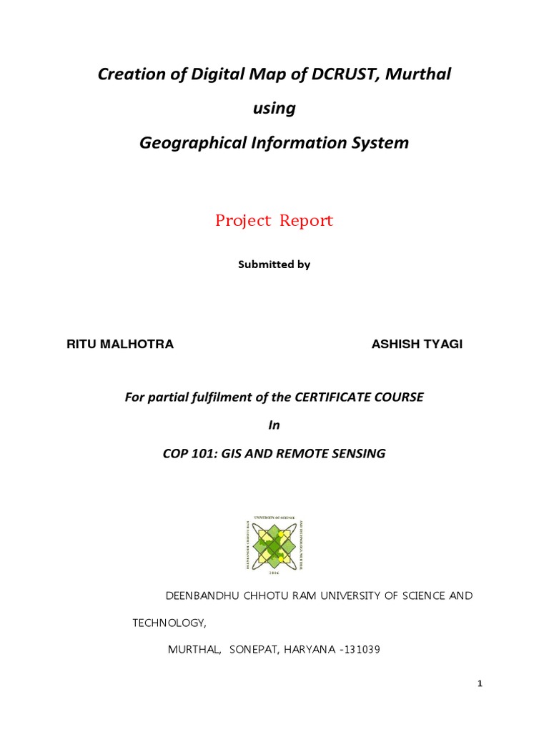 Creation of Digital Map of DCRUST, Murthal Using Geographical ...