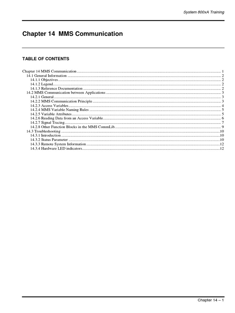 Chapter 14 MMS Communication: System 800xa Training | PDF | Variable ...