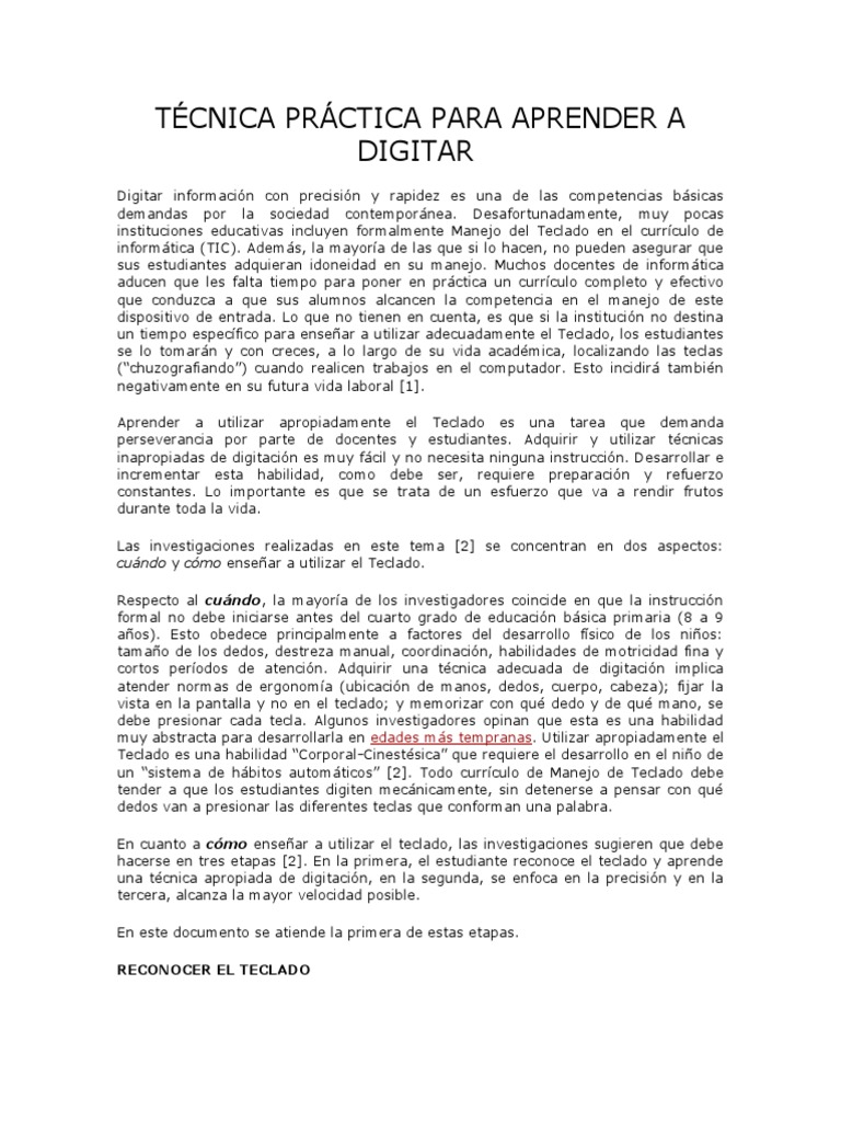 Aprender A Digitar | PDF | Informática | Equipo de oficina