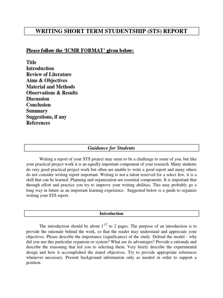 Writing STS Report | PDF | Citation | Abstract (Summary)