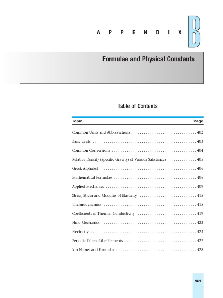 A Comprehensive Collection of Engineering Formulae, Constants, and ...