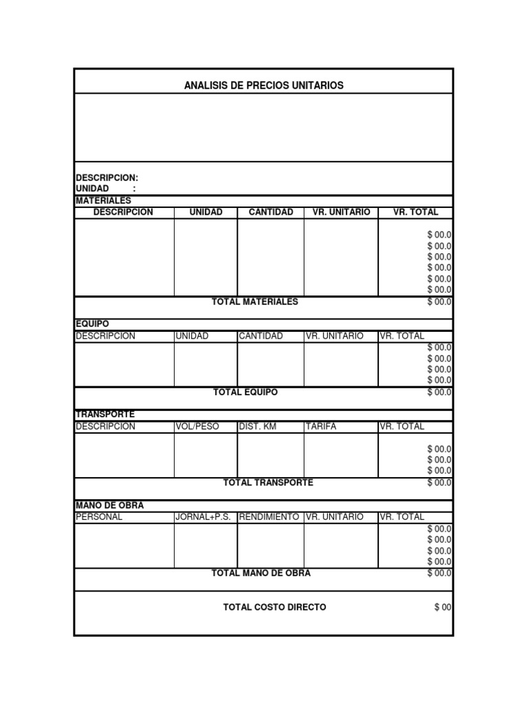 Formato de Apu | PDF