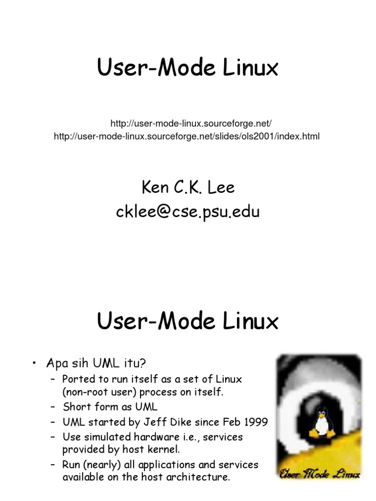 User-Mode Linux: Ken C.K. Lee Cklee@cse - Psu.edu | PDF | Process ...