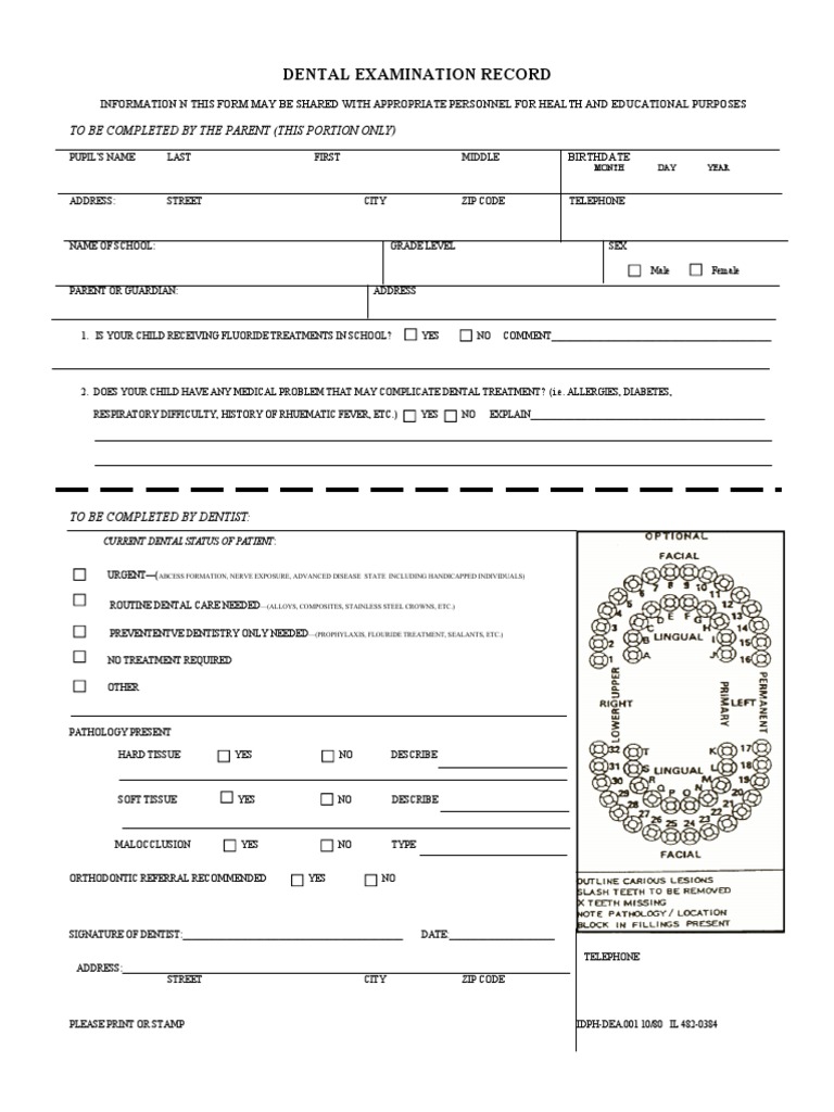 Dental Form For Download | PDF