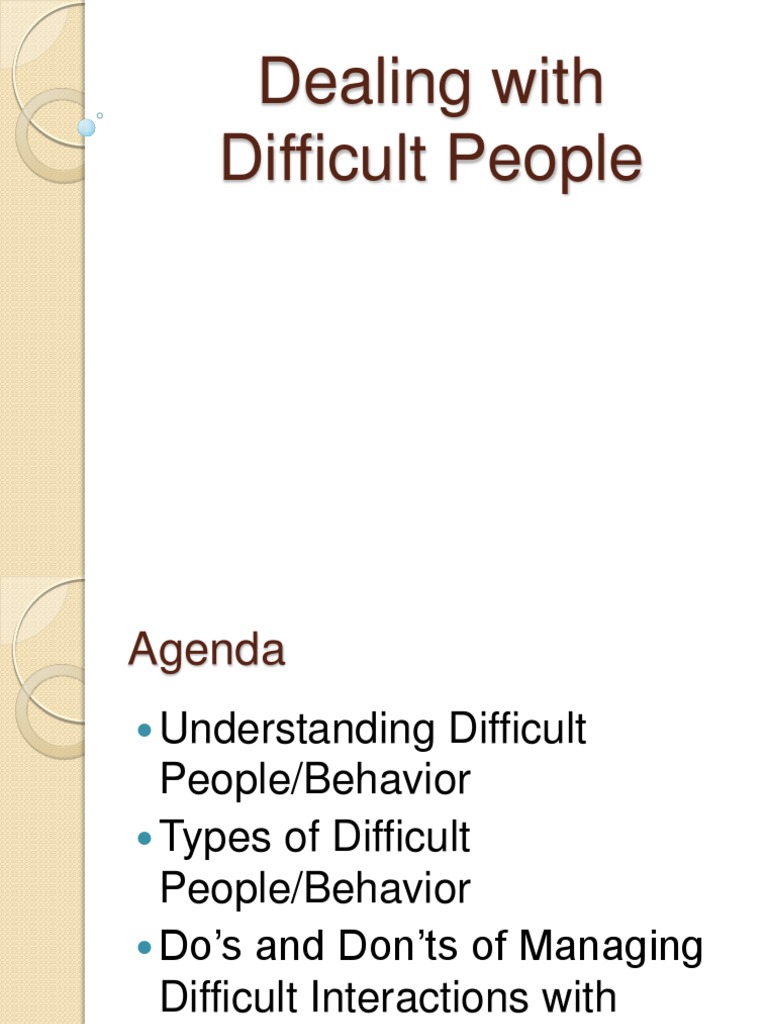 Dealing With Difficult People | PDF | Anger | Conversation