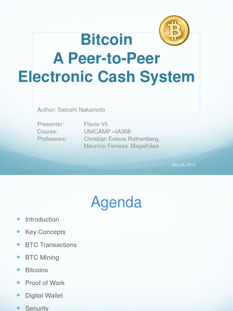 Bitcoin A Peer-to-Peer Electronic Cash System | PDF | Blockchain (Database) | Bitcoin