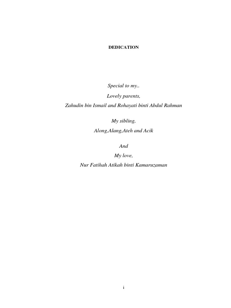 Dedication Page for Loved Ones | PDF