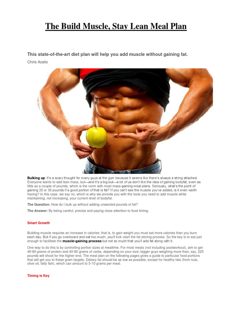 The Build Muscle, Stay Lean Meal Plan: This State-Of-The-Art Diet Plan ...