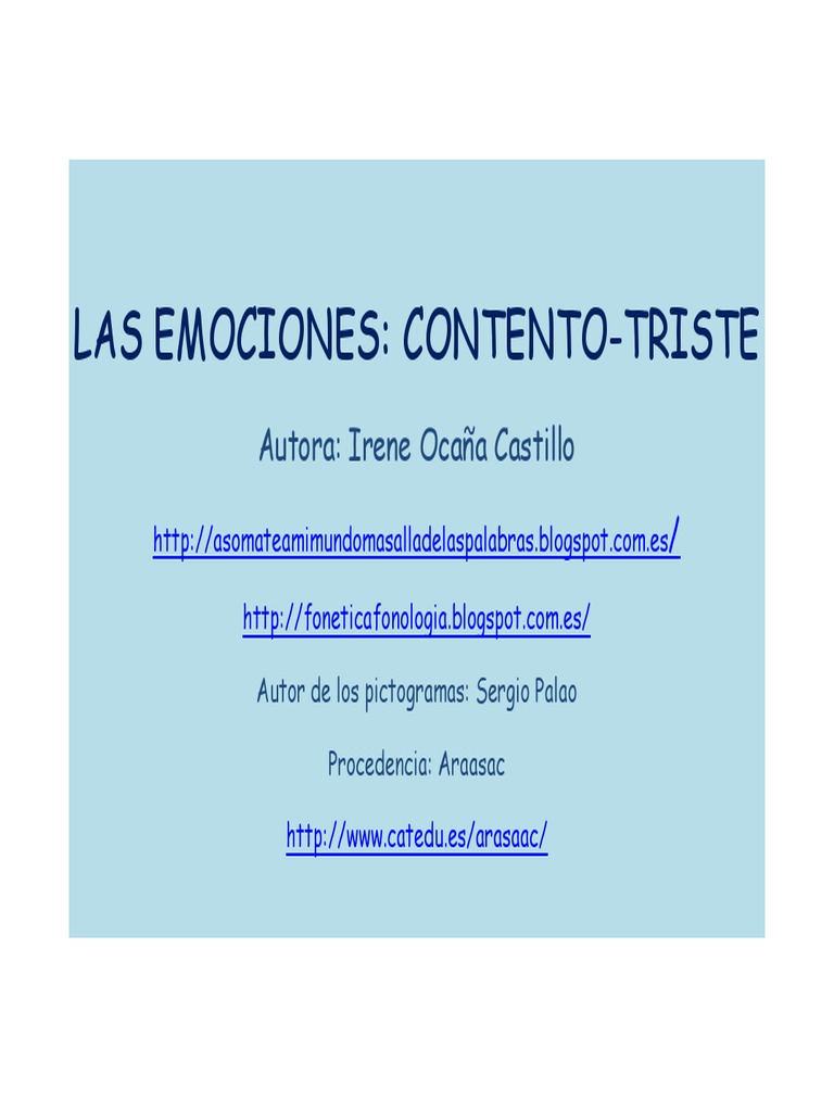 Emociones: Contento y Triste | PDF