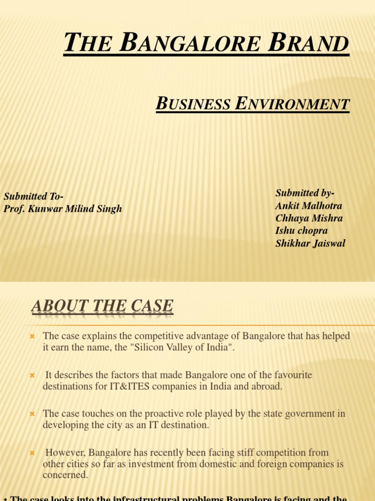 Bangalore Brand PPT Ishu Sec B | PDF | Bangalore | Business Process Outsourcing