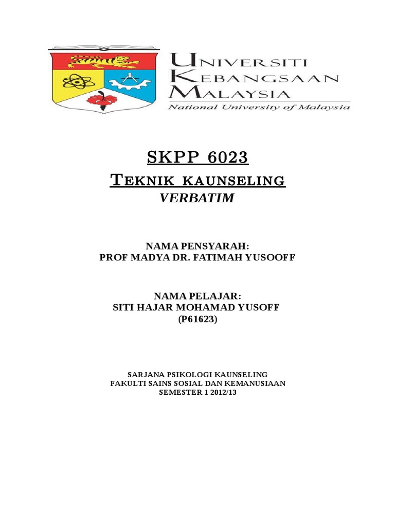 UKM Assignment Cover Page Example | PDF