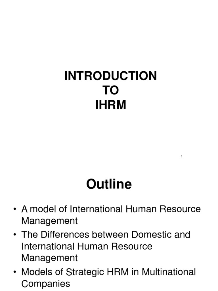 Introduction To IHRM | Download Free PDF | Human Resource Management ...