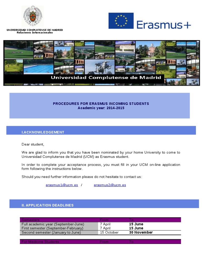 Erasmus Application Guide for UCM | PDF | Computer Networking ...