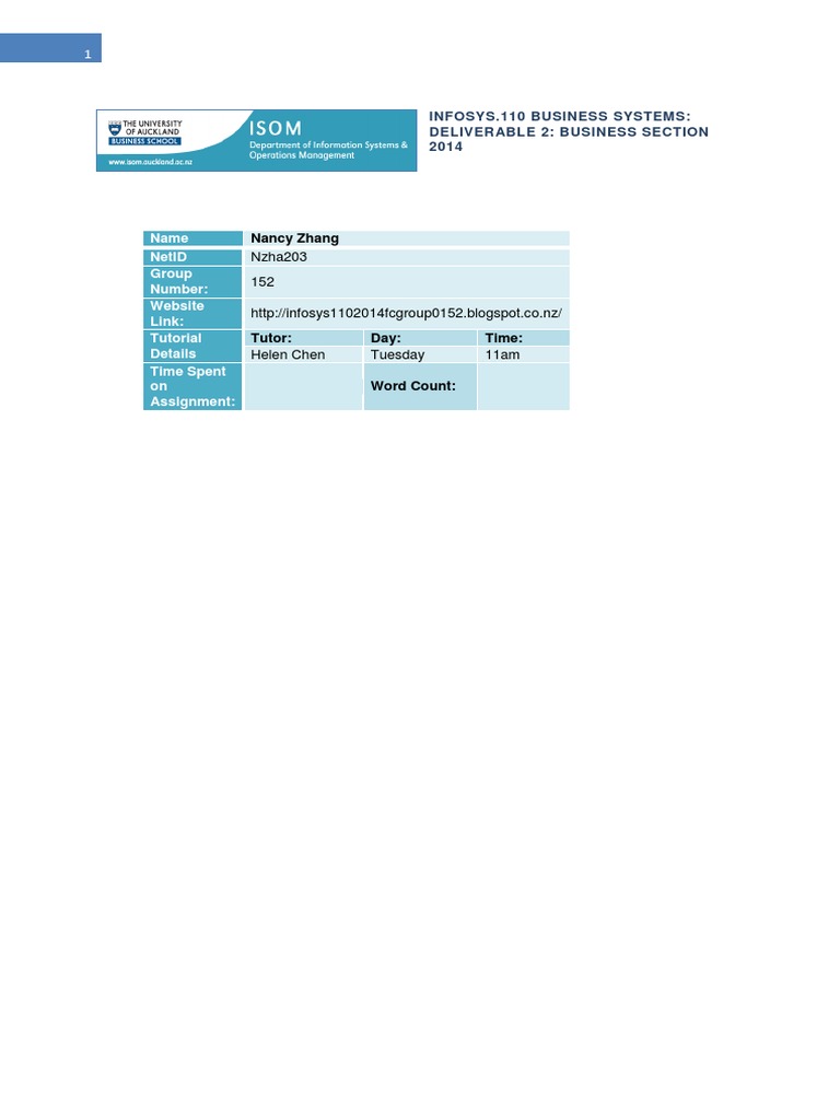 Name Netid Group Number: Website Link: Tutorial Details Time Spent On Assignment | PDF | Mobile ...