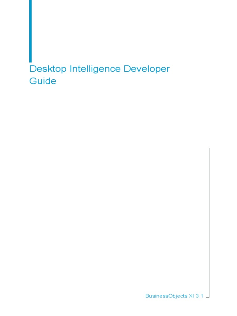 Desktop Intelligence Developer Guide: Businessobjects Xi 3.1 | PDF | Visual Basic For ...