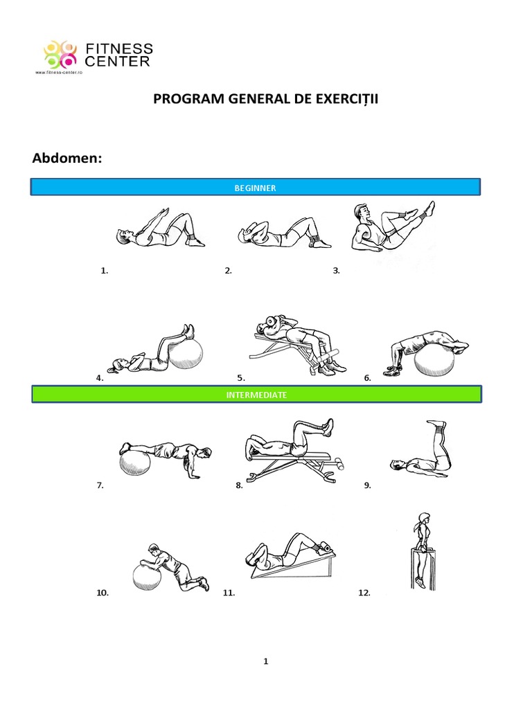 Program General de Exercitii | PDF