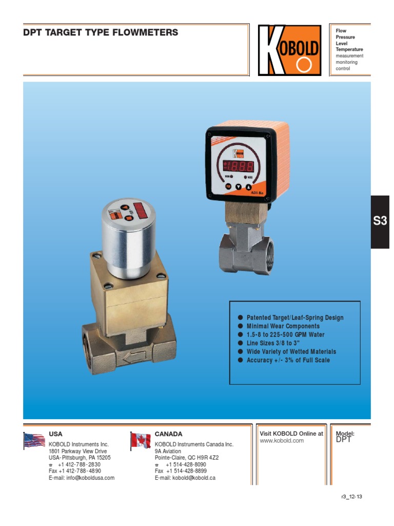 DPT Datasheet | PDF | Flow Measurement | Switch