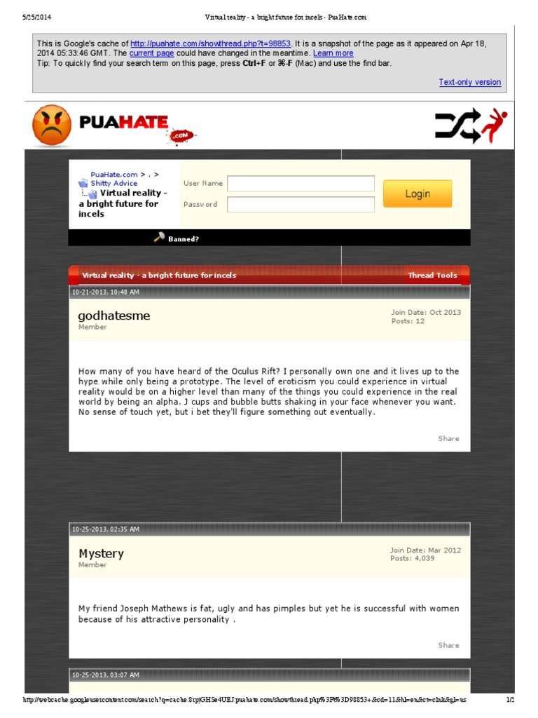 Elliot Rodger: PUAHate - Com Posts | PDF | Computers