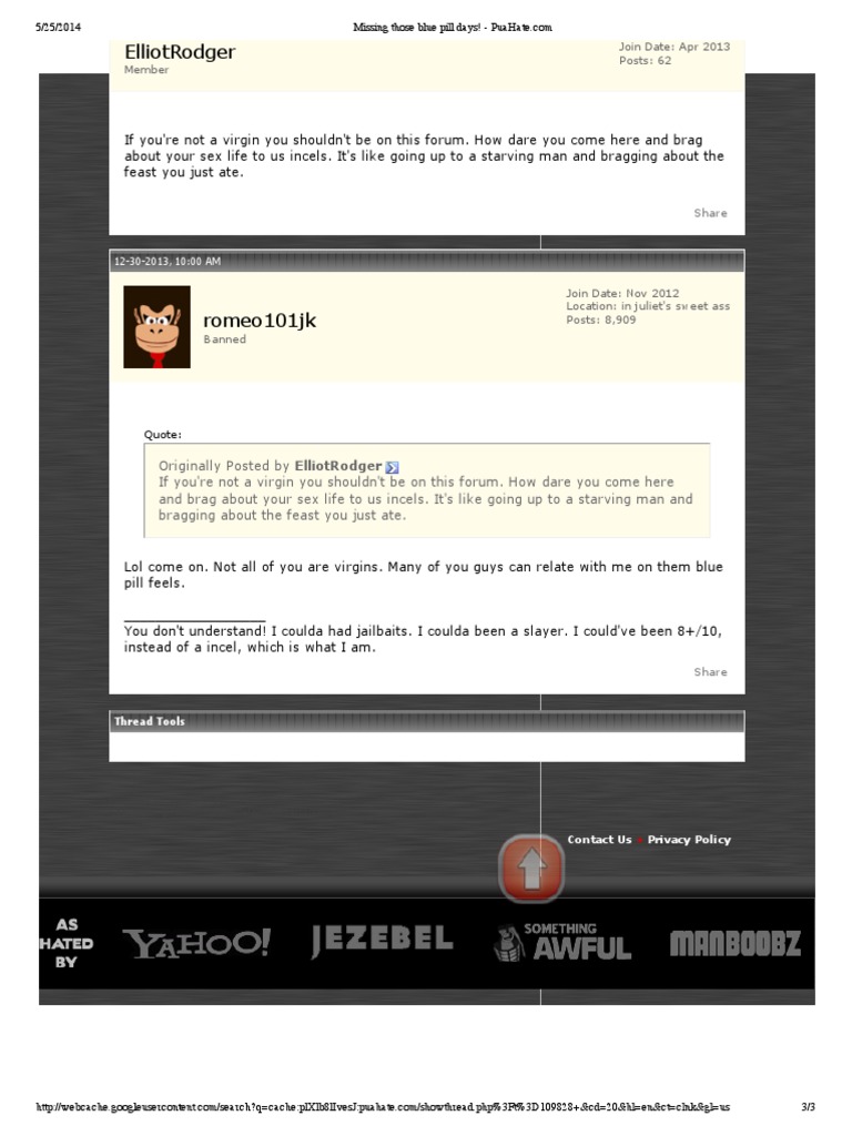 Elliot Rodger: PUAHate - Com Posts | PDF