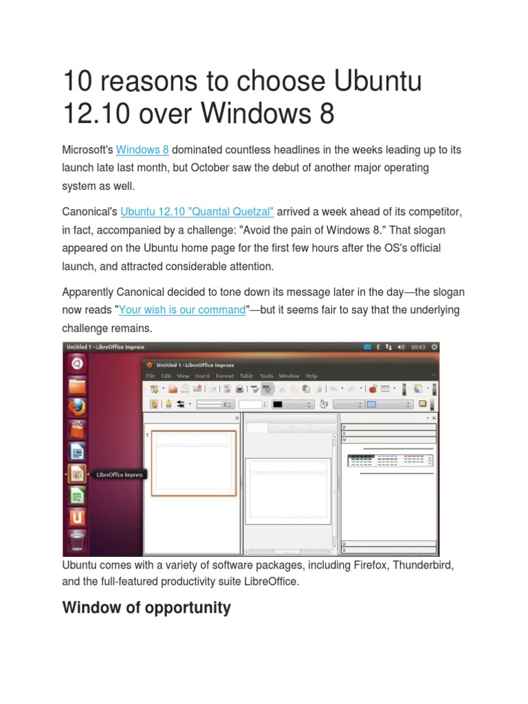 10 Reasons To Choose Ubuntu 12 | PDF | Ubuntu (Operating System ...