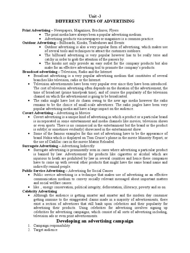 Types of Advertising Explained | PDF | Marketing Communications | Marketing