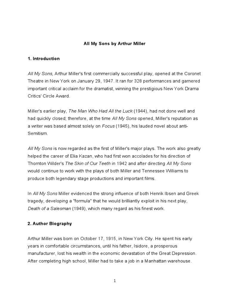 All My Sons Guide | PDF