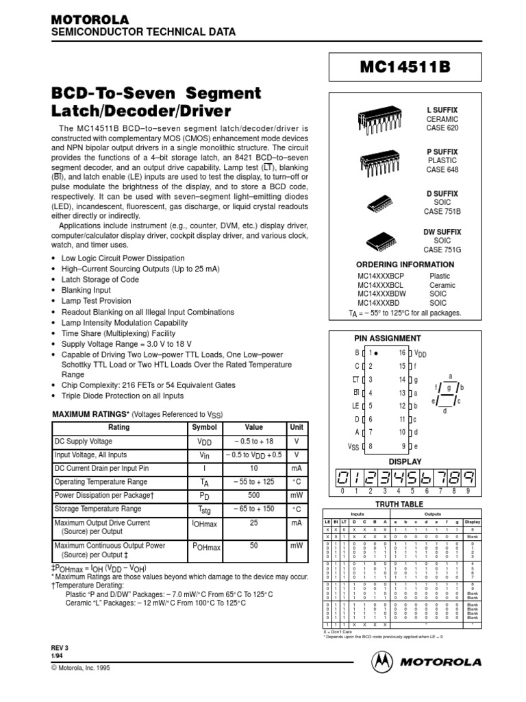 Ic 4511 | PDF | Light Emitting Diode | Field Effect Transistor