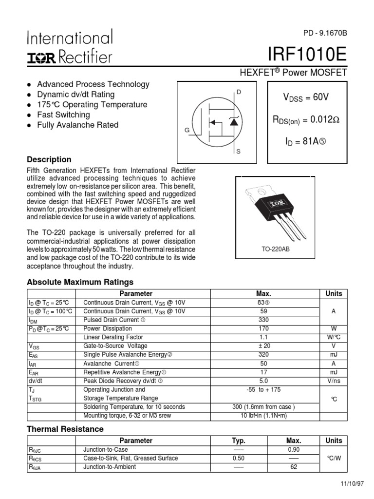 F1010E | PDF | Field Effect Transistor | Diode