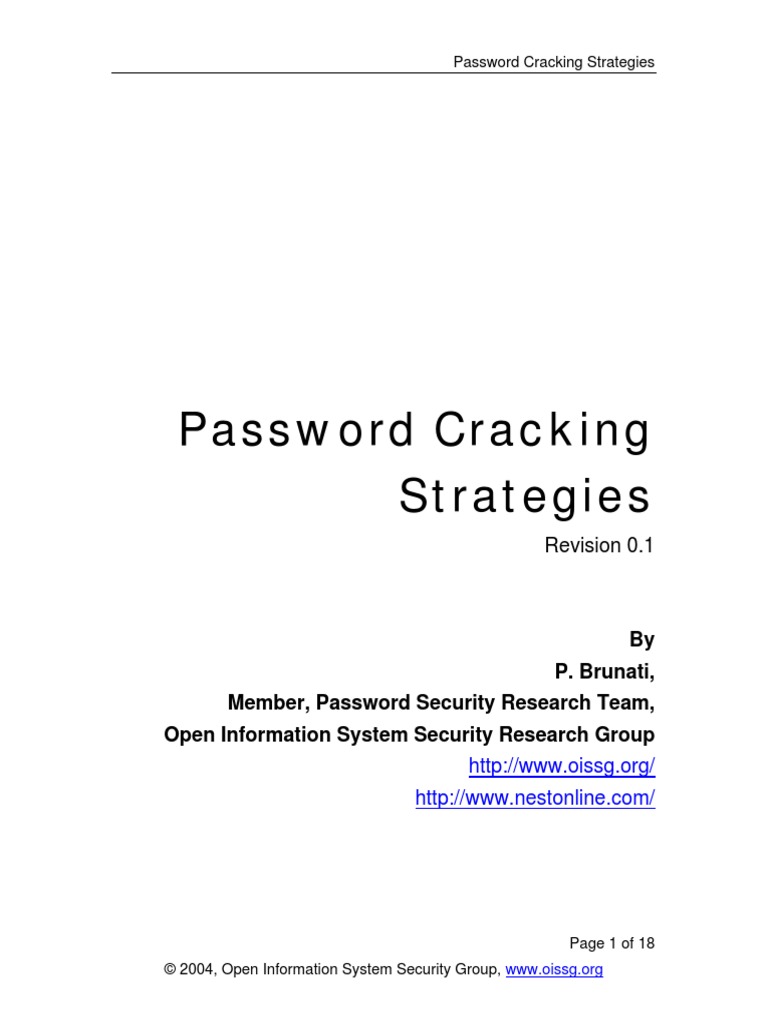 Password Cracking Strategies | PDF | Password | Secure Communication
