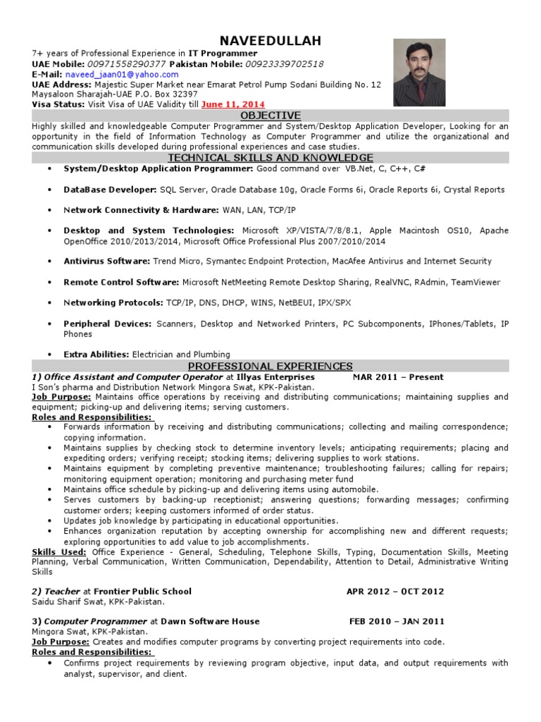 Naveed Resume | PDF | Office Equipment | Information Technology