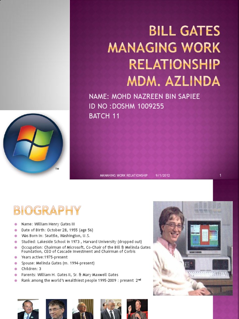 BILL GATES Presentation | PDF | Software | Computer Engineering