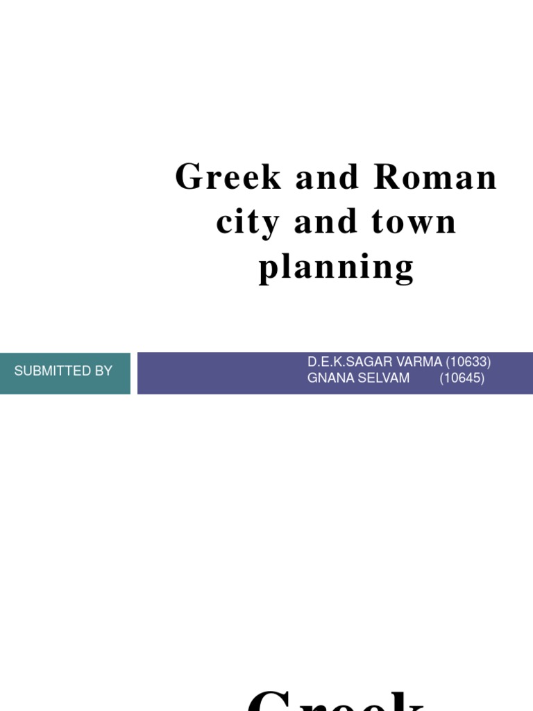 Greek City Planning Principles | PDF | Athens | Ancient Greece