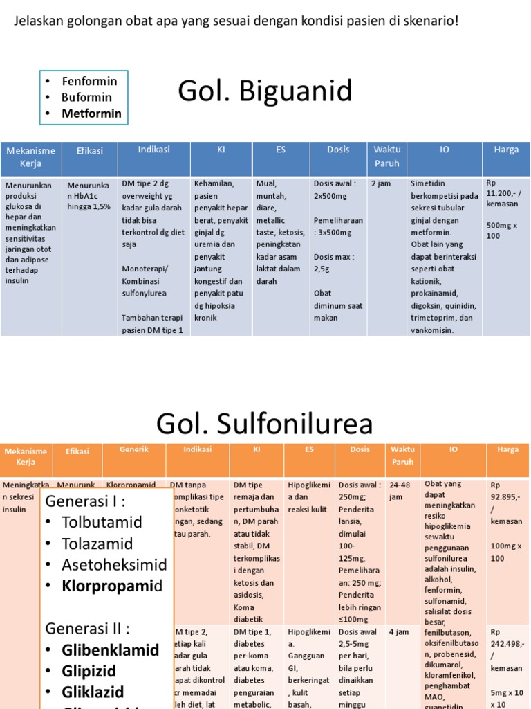 Terapi DM Golongan Obat | PDF