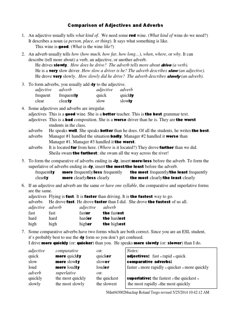 Adjectives and Adverbs Explained | PDF | Adverb | Adjective