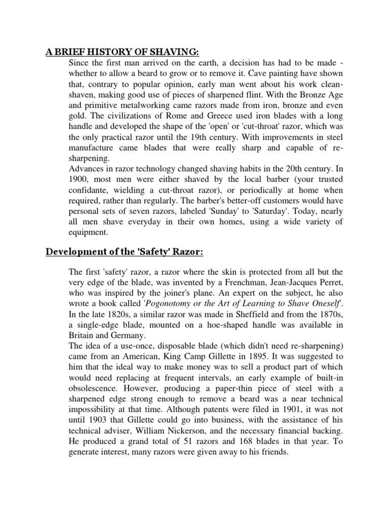 A Brief History of Shaving | PDF | Razor | Shaving