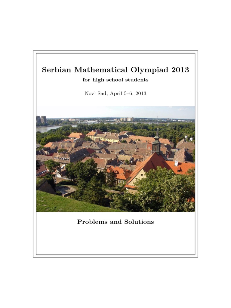 2013 Serbian Mathematical Olympiad Booklet | PDF | Triangle | Vertex ...