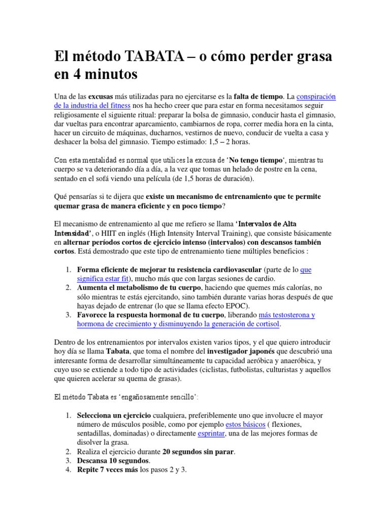 El Método TABATA | PDF