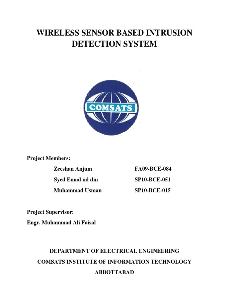 Wireless Sensor Based Intrusion Detection System Thesis Pdf Wireless Sensor Network