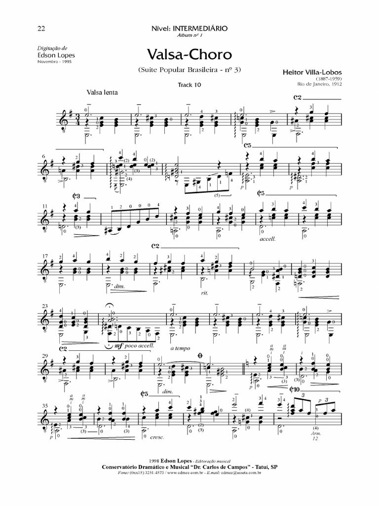 Valsa-Choro (Suite Popular Brasileira) (VILLA-LOBOS) GtA | PDF
