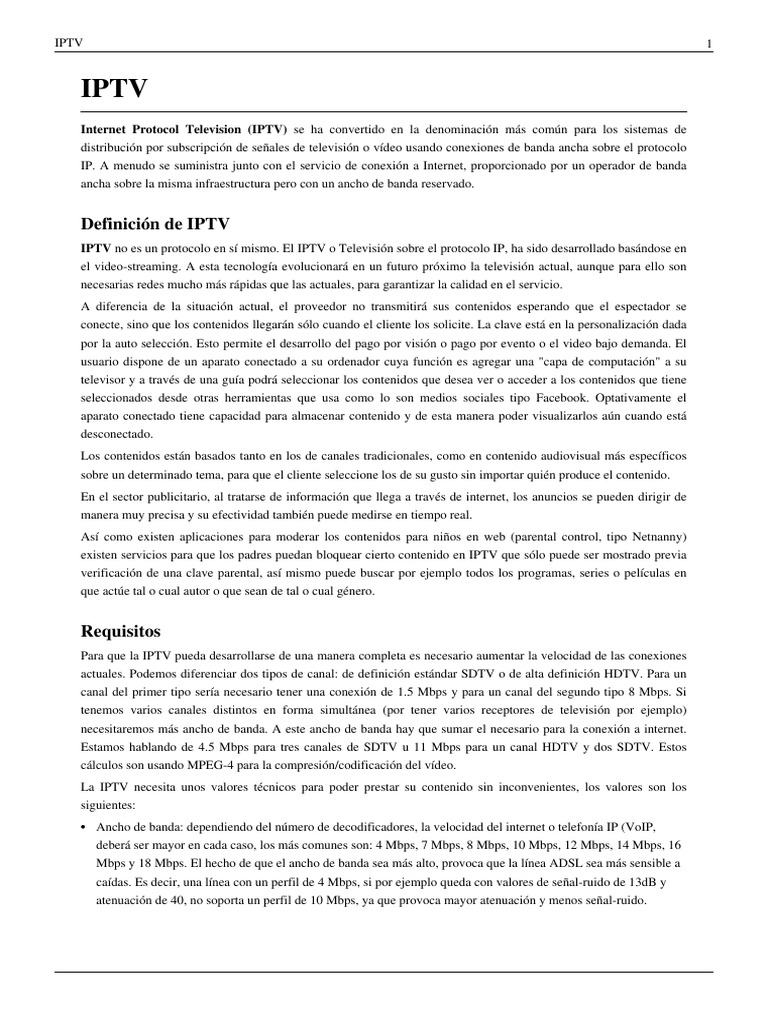 IPTV | PDF | Iptv | H.264 / MPEG 4 Avc