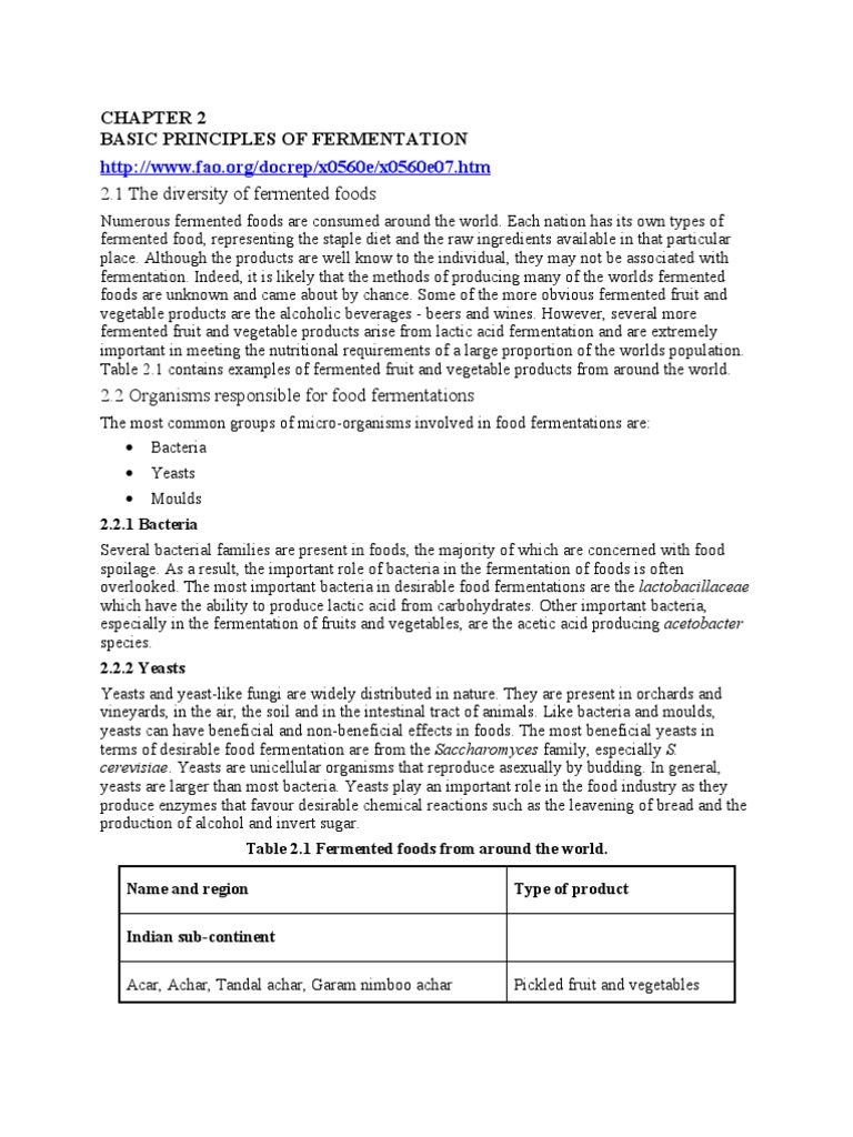 Basic Principles of Fermentation | Fermentation | Food Preservation