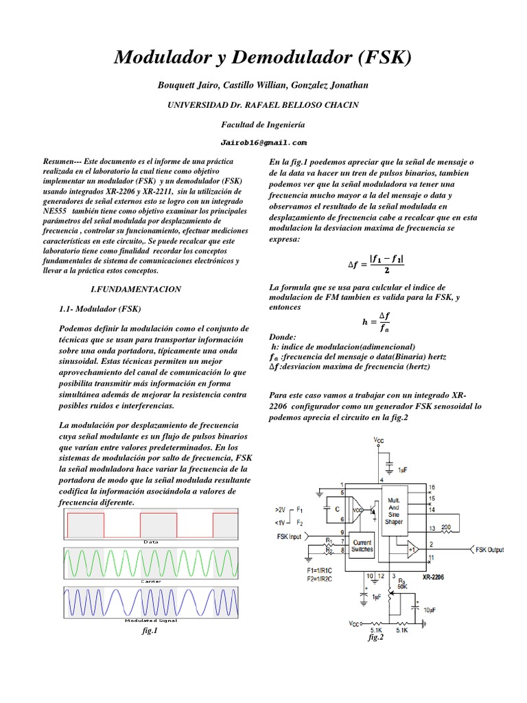 Implementación de un modulador y demodulador FSK utilizando integrados ...
