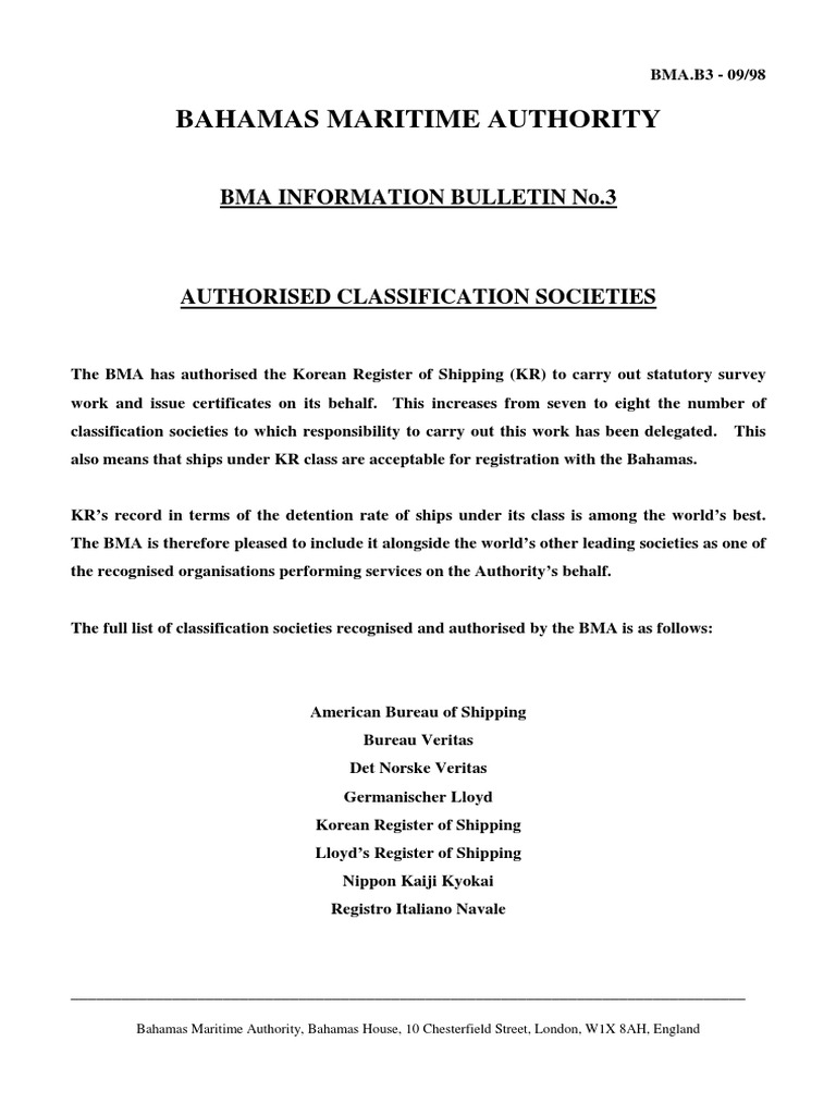 Bahamas Notice 03bulltn | PDF