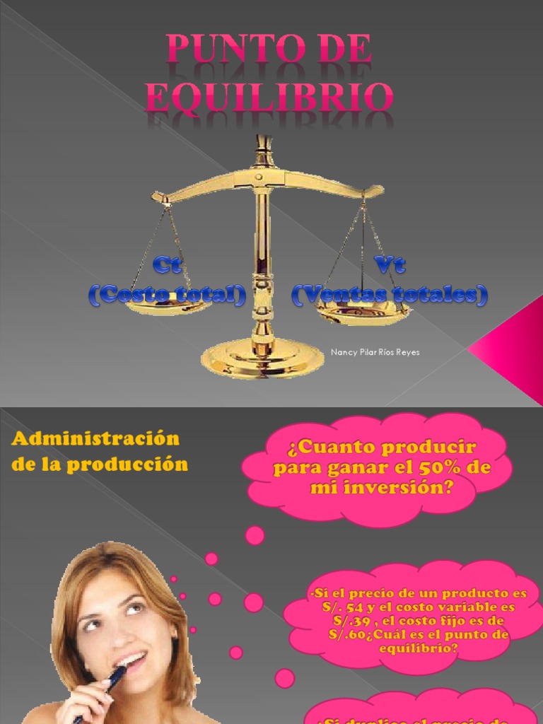 Punto de Equilibrio (Nancy Rios) | PDF | Costo | Microeconomía