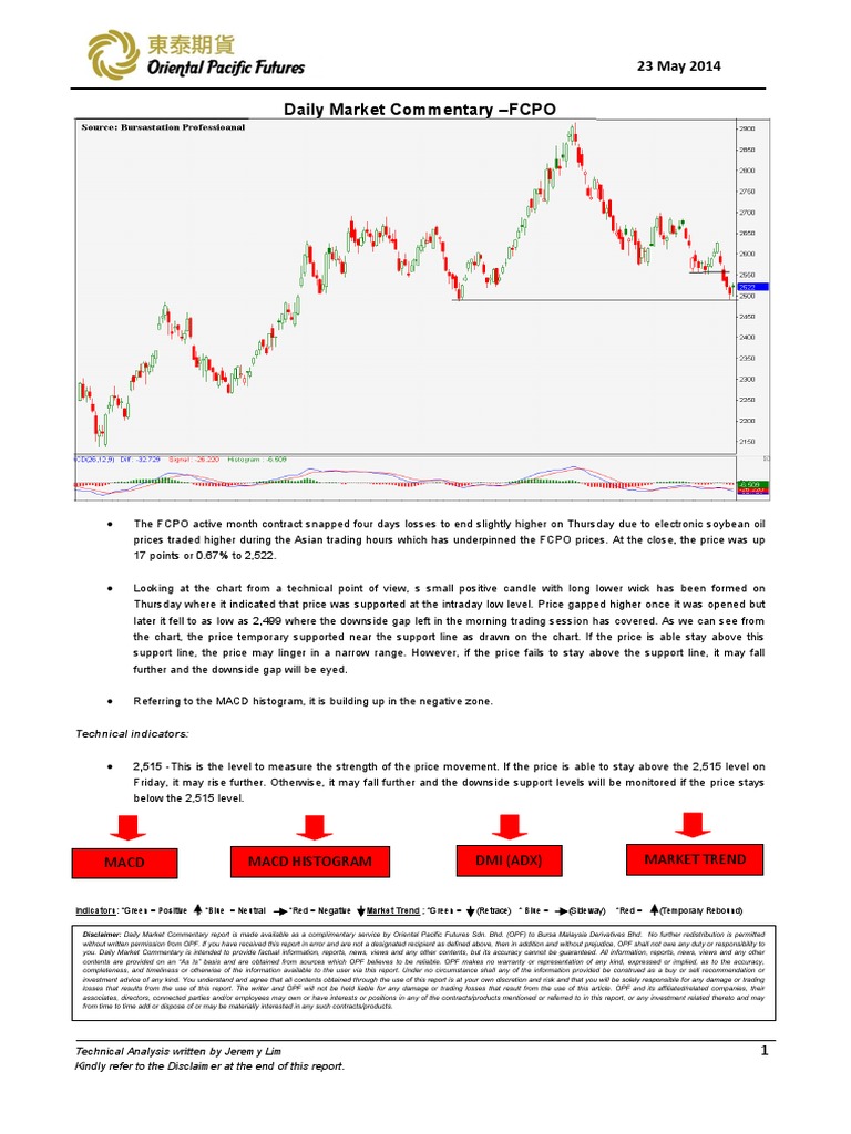 23 May 14 CPO Futures | PDF | Futures Contract | Business Economics