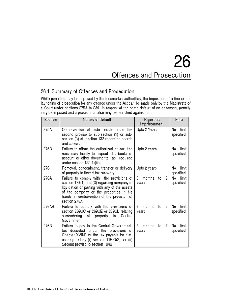 Income Tax Offences and Penalties | PDF | Criminal Procedure In South ...
