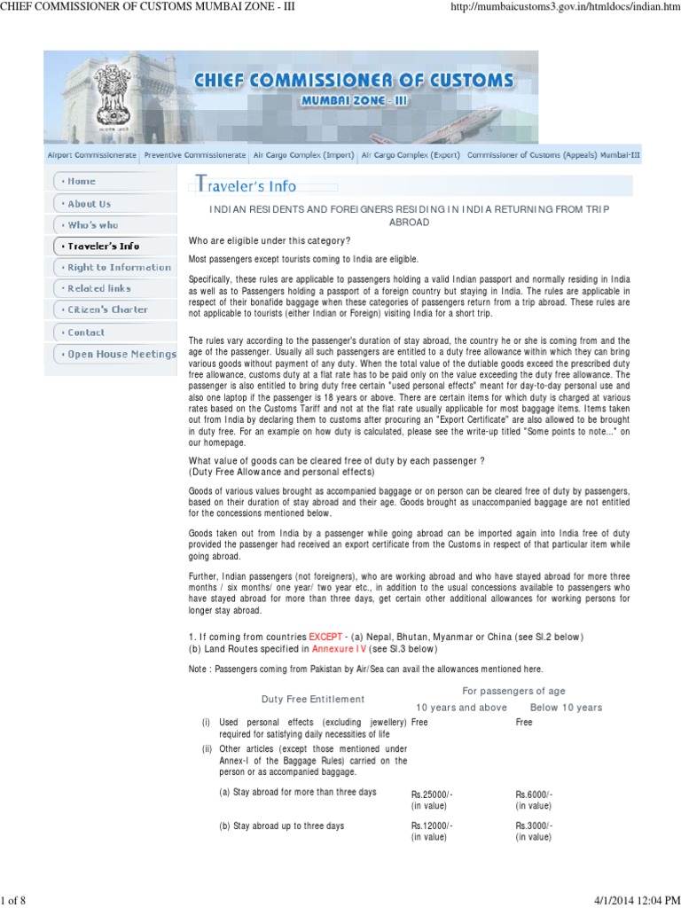Chief Commissioner of Customs Mumbai Zone - III | PDF | Customs | Tariff