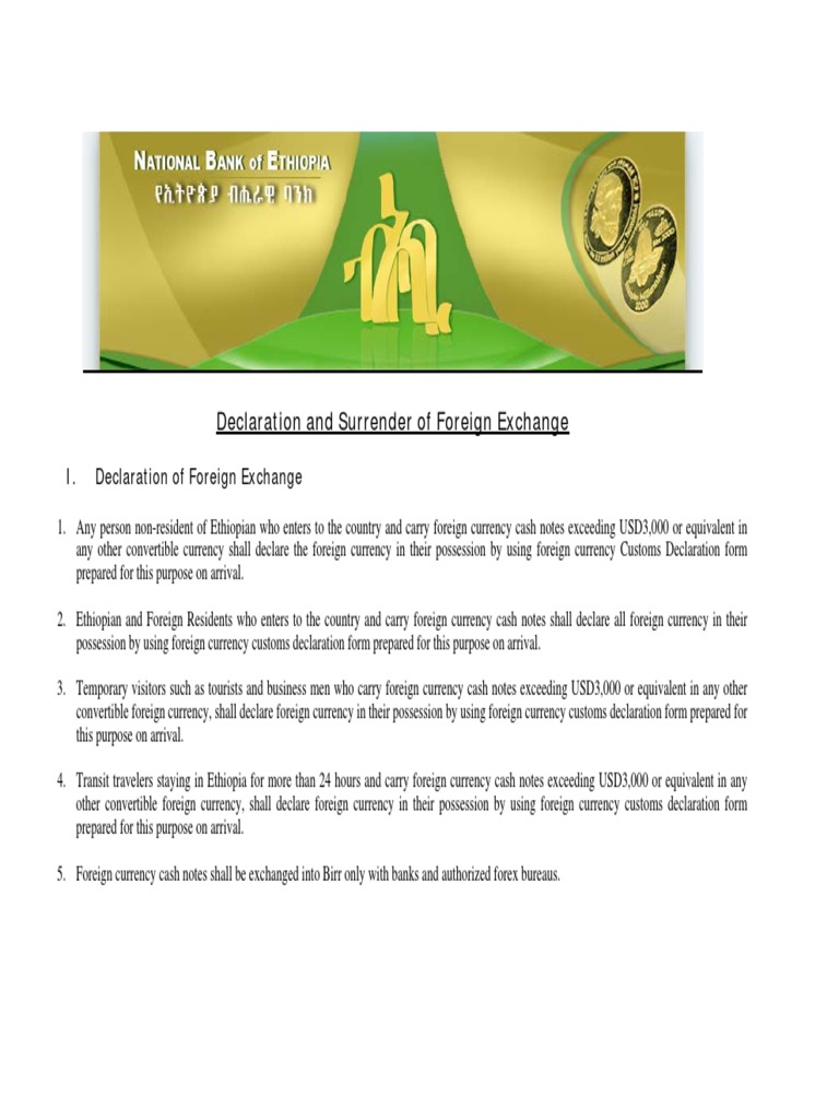 Declaration of Foreign Exchange | PDF