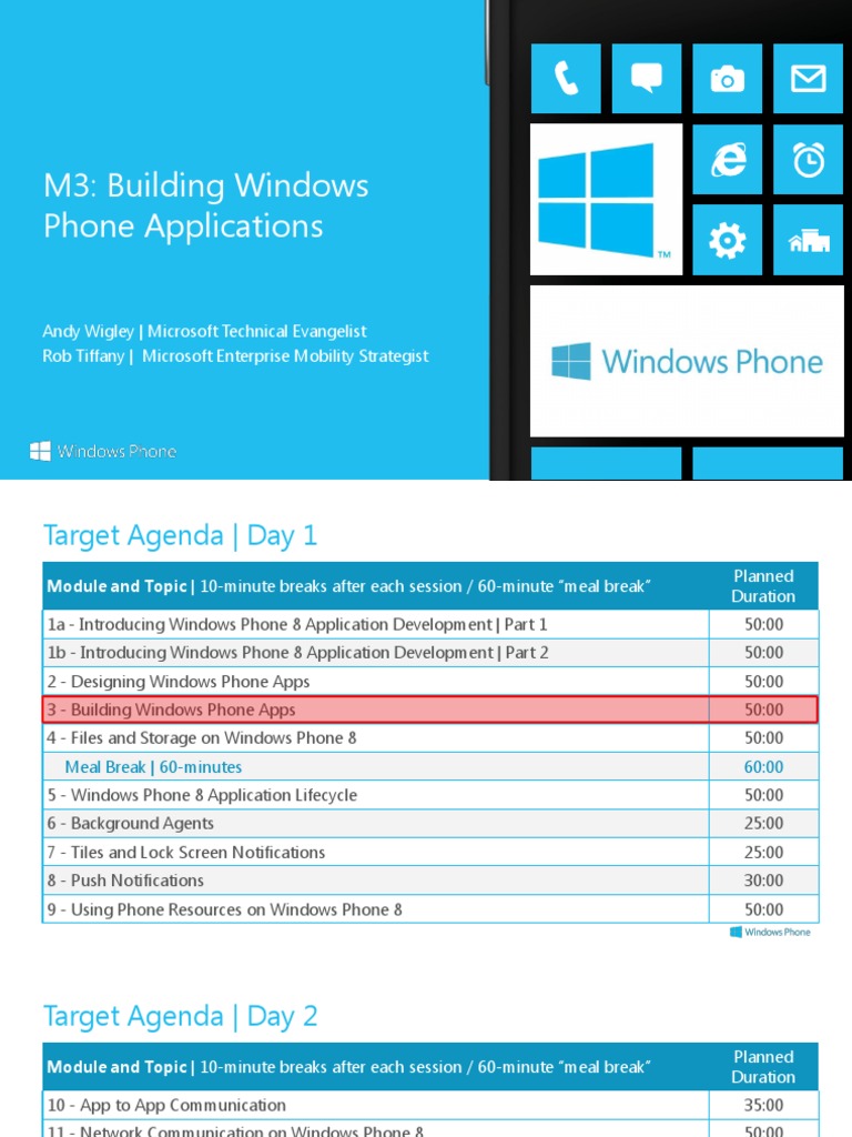 S3 Building WP8 Applications | PDF | Windows Phone | Extensible Application Markup Language