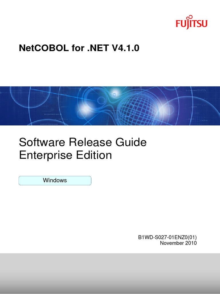NetCOBOL For .NET V4.1.0 Software Release Guide | PDF | Microsoft Visual Studio | Microsoft Access